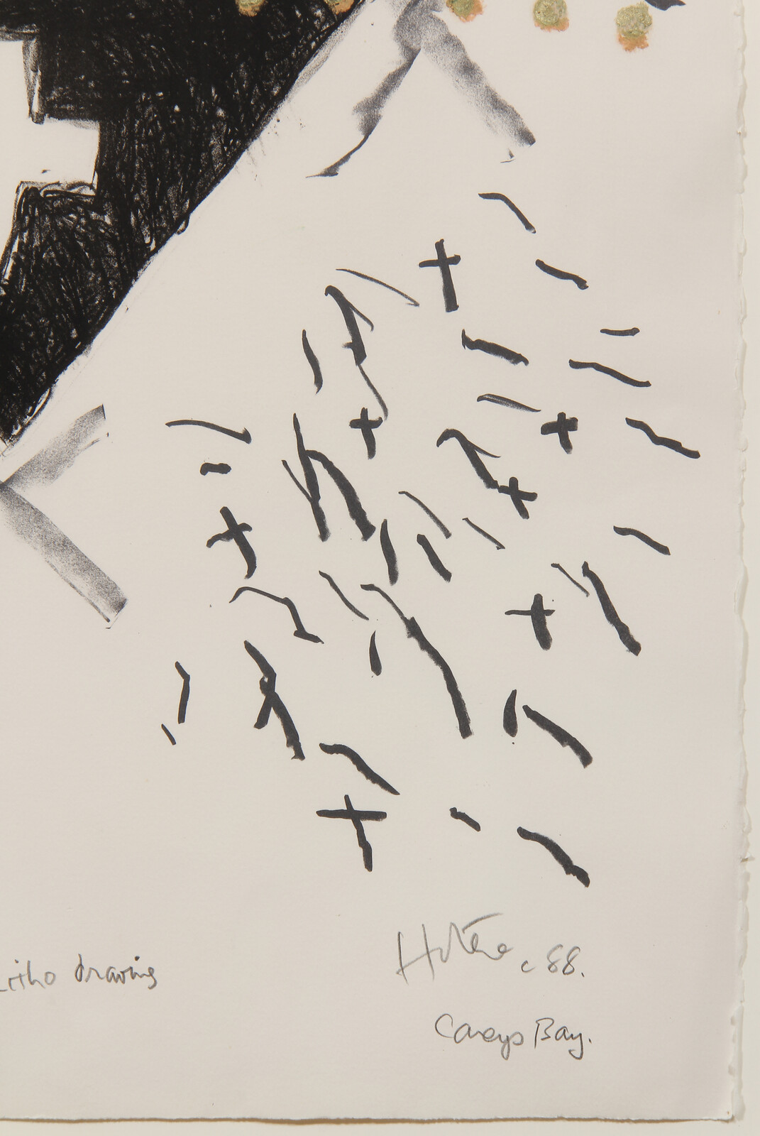 Ralph Hotere | Litho Drawing | Milford Galleries Queenstown